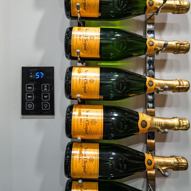 Elegant Modern Wine Cellar with Contemporary Lighting | Custom Wine ...