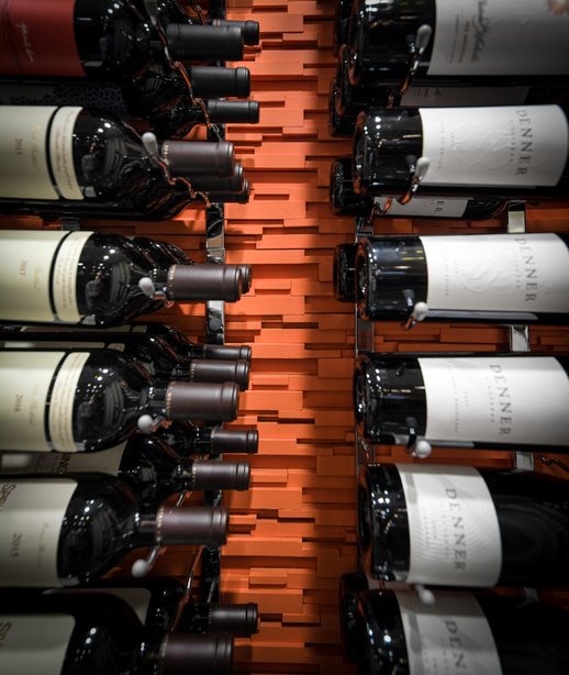 Elegant Modern Wine Cellar with Contemporary Lighting | Custom Wine ...